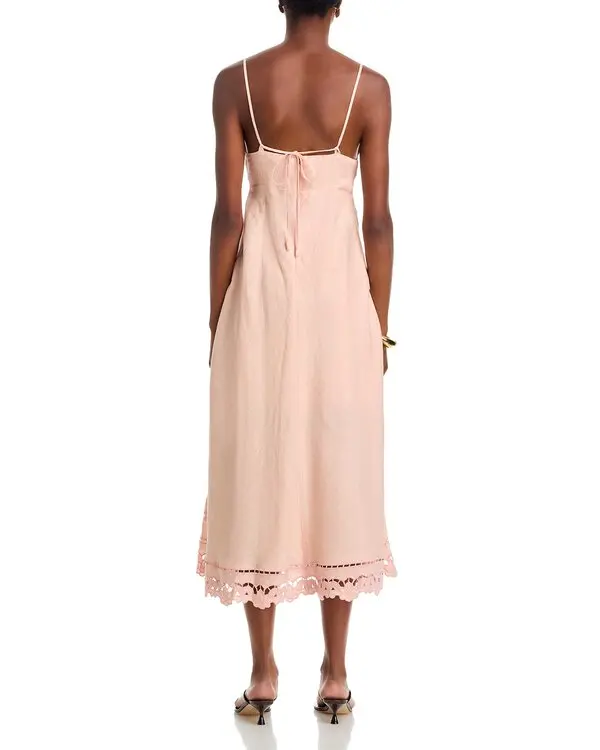 open lace back dress White Richelieu Sleeveless Midi Dress – FARM Rio