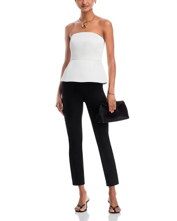 French Connection York Satin Strapless Peplum Top