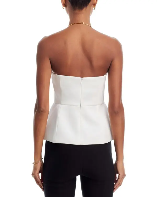 French Connection York Satin Strapless Peplum Top