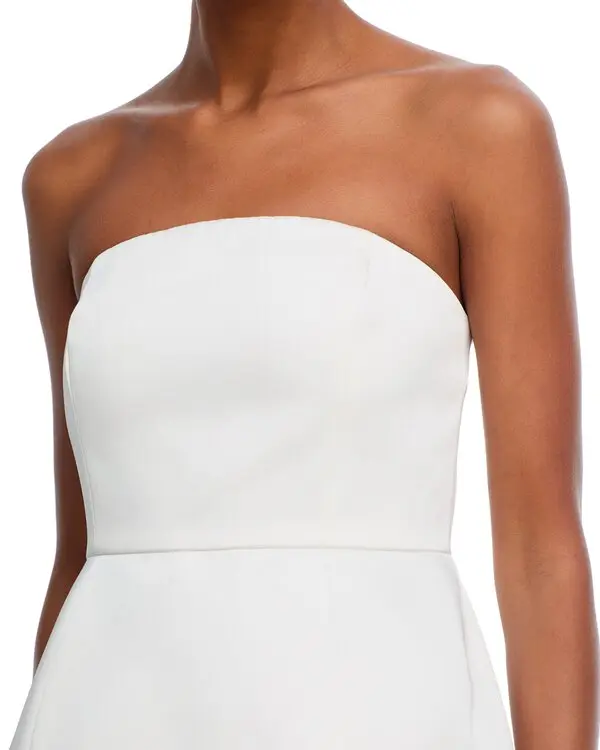 French Connection York Satin Strapless Peplum Top