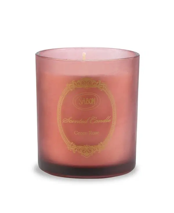 SABON Glass Green Rose Candle, 230gr - Red