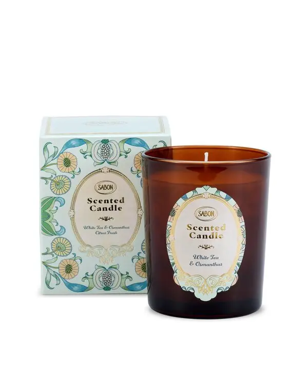 SABON White Tea & Osmanthus Candle, 180gr - Light Blue