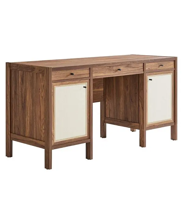 MODWAY Capri 58" Wood Grain Office Desk - Walnut