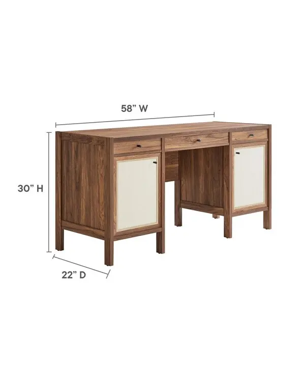MODWAY Capri 58" Wood Grain Office Desk