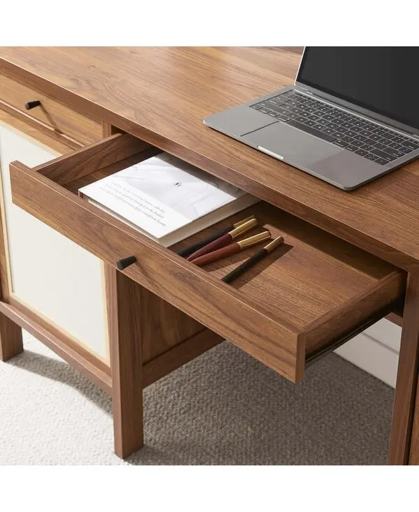MODWAY Capri 58" Wood Grain Office Desk