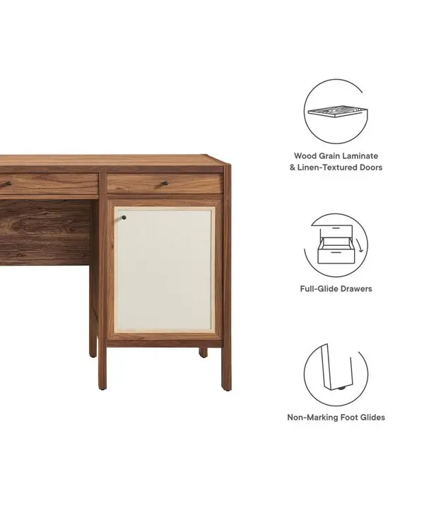 MODWAY Capri 58" Wood Grain Office Desk