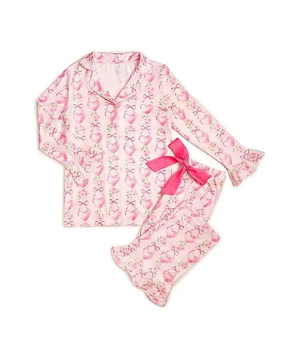 SWEET WINK Heart Floral Trellis Valentine's Day Lounge Set - Soft Pink