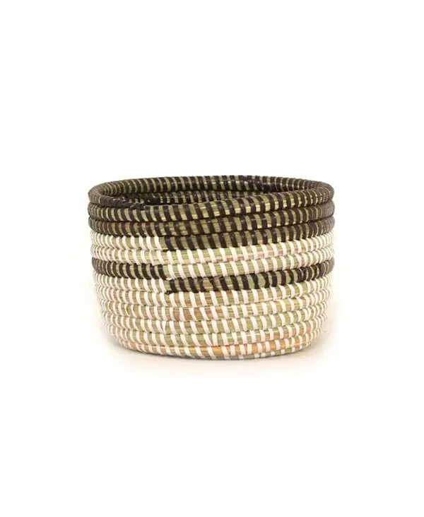 MBARE Catch All And Planter Stripe Basket - Black And White