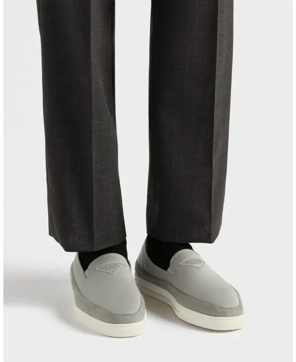 Prada Re-Nylon Slip-On Sneakers - Grey | Editorialist display picture 3