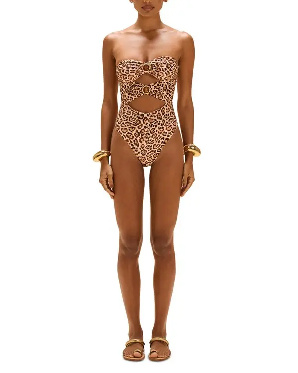 PatBO Panthera Cut Out One-piece Swimsuit