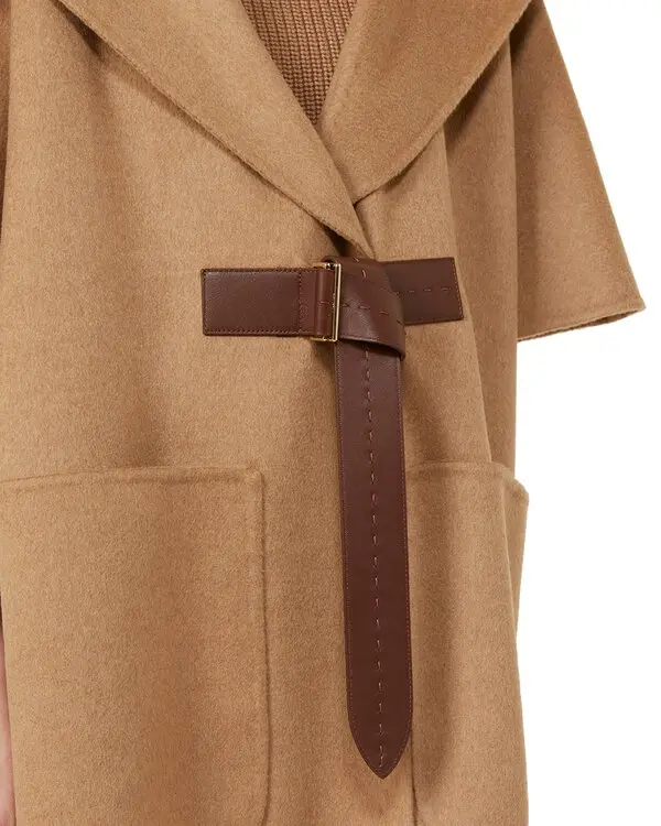 Max Mara Wool Cape With Leather Belt