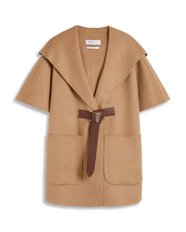 Max Mara Wool Cape With Leather Belt