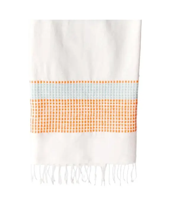 CREATIVE WOMEN Camden Cotton Bath Towel - Tangerine/azure