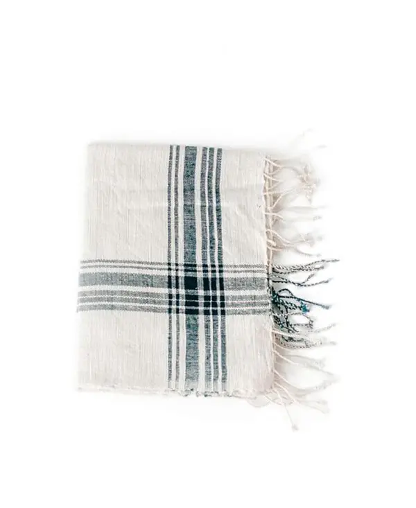 CREATIVE WOMEN Cabin Hatch Cotton Hand Towel - Navy