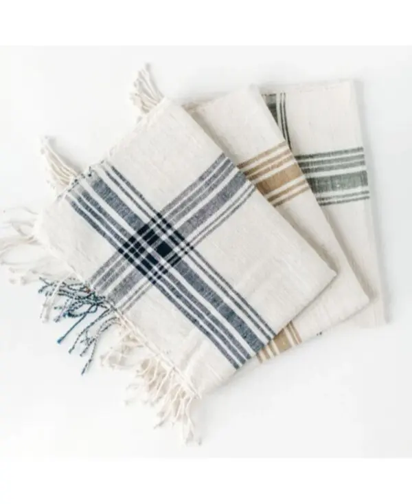 CREATIVE WOMEN Cabin Hatch Cotton Hand Towel - Navy