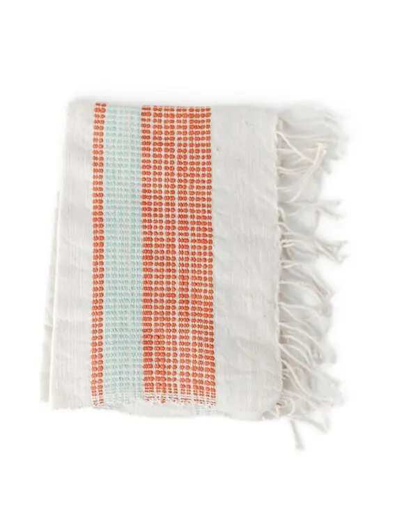 CREATIVE WOMEN Camden Cotton Hand Towel - Tangerine/azure