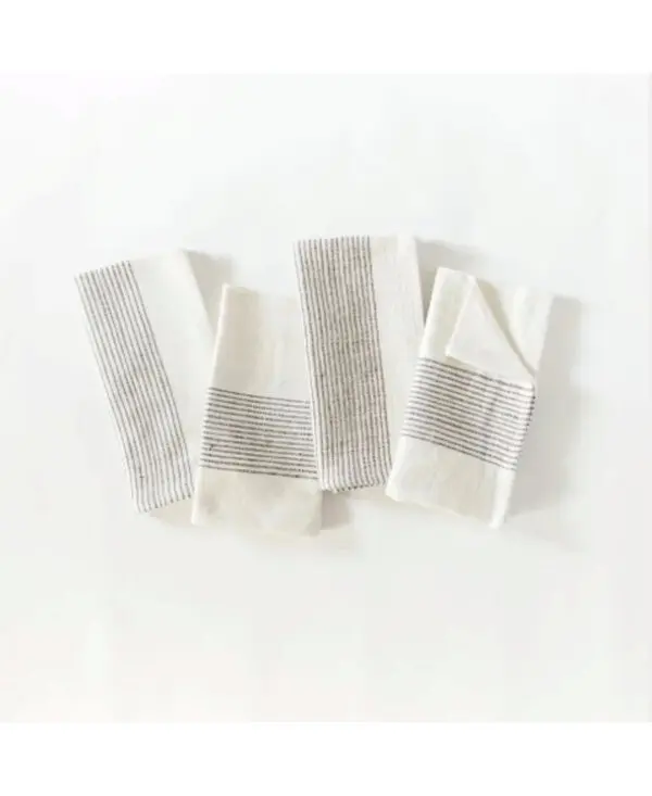CREATIVE WOMEN Riviera Cotton Napkins, Set Of 4 - Grey