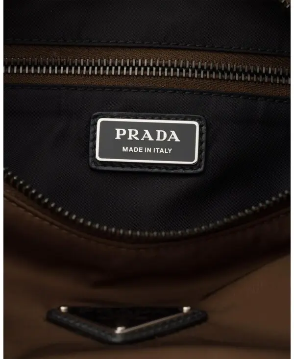 Prada Re-nylon And Leather Bag - Brown