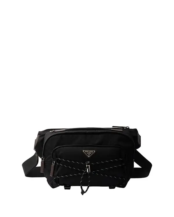 Prada Speedrock Re-nylon And Leather Shoulder Bag - Black