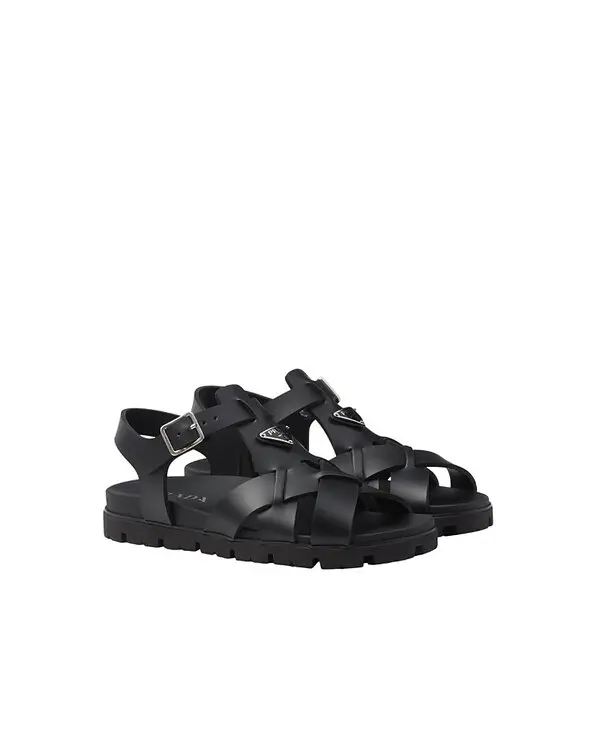 Prada Crisscross Rubber Sandals