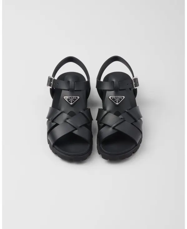 Prada Crisscross Rubber Sandals