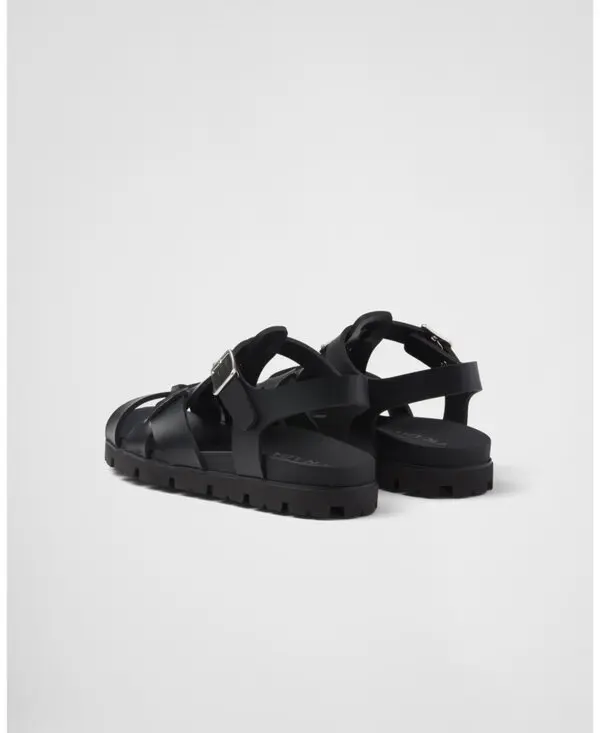 Prada Crisscross Rubber Sandals