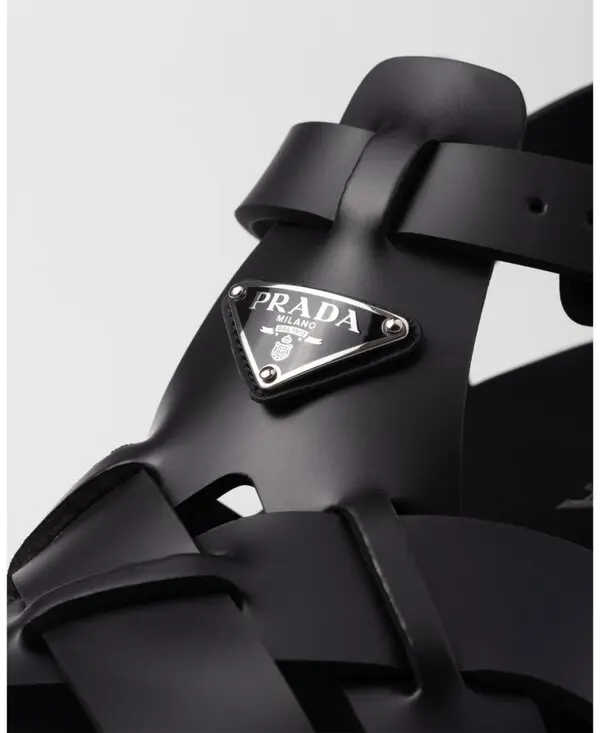 Prada Crisscross Rubber Sandals