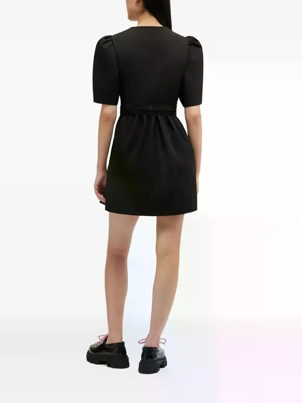 Ganni Mini Bow Belted Dress - Black | Editorialist