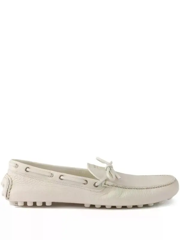 Prada Logo-detail Boat Shoes - Neutrals