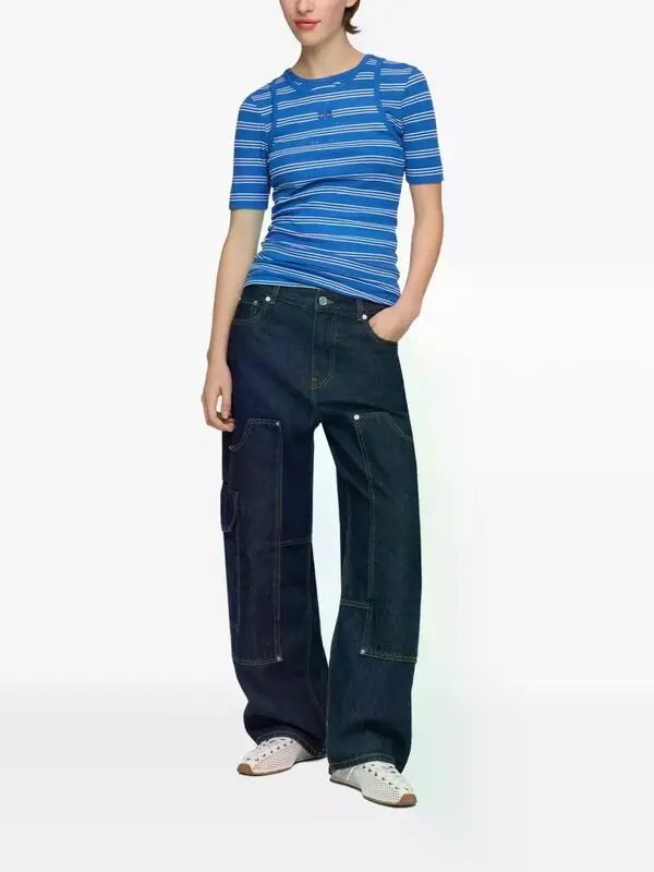 GANNI Audri Barrel Leg Jeans In Dark Rinse Denim