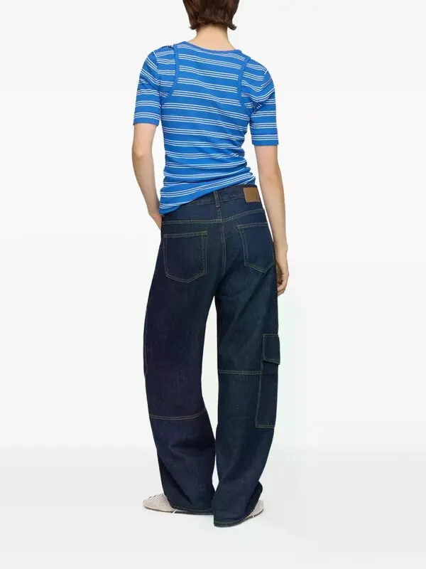 GANNI Audri Barrel Leg Jeans In Dark Rinse Denim