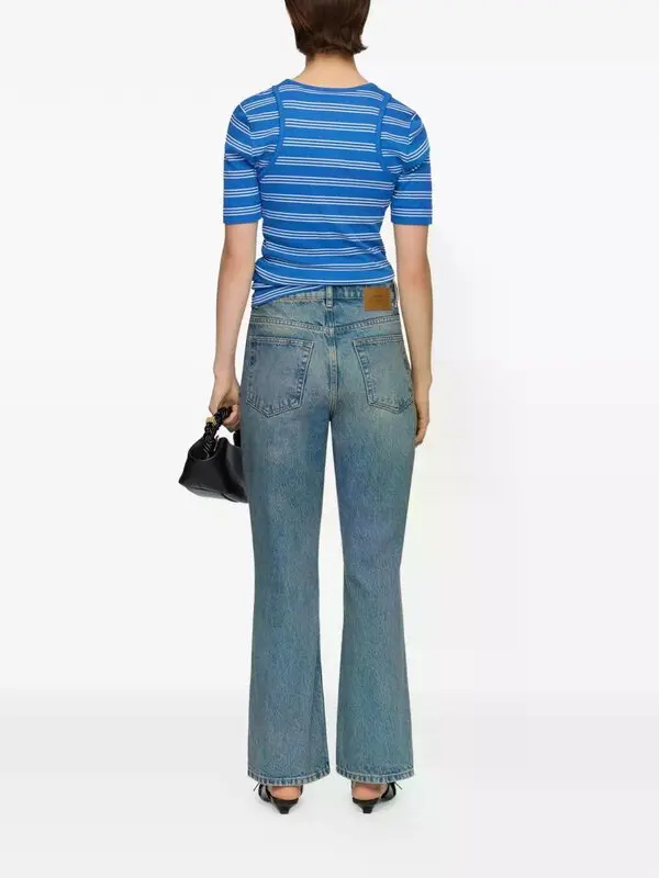 GANNI Betzy Cropped Flared Jeans - Blue