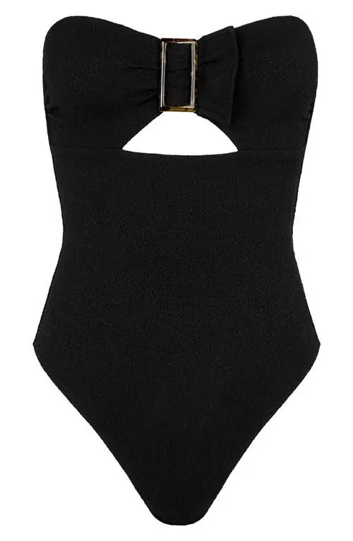VIX PAULA HERMANNY Fir Sade Cutout Bandeau One-piece Swimsuit - Black