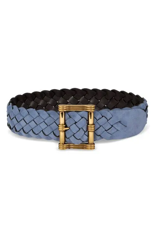 Etro Woven Reversible Suede Belt - Avio