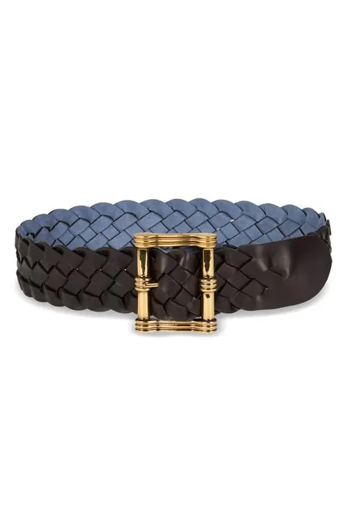 Etro Woven Reversible Suede Belt - Avio