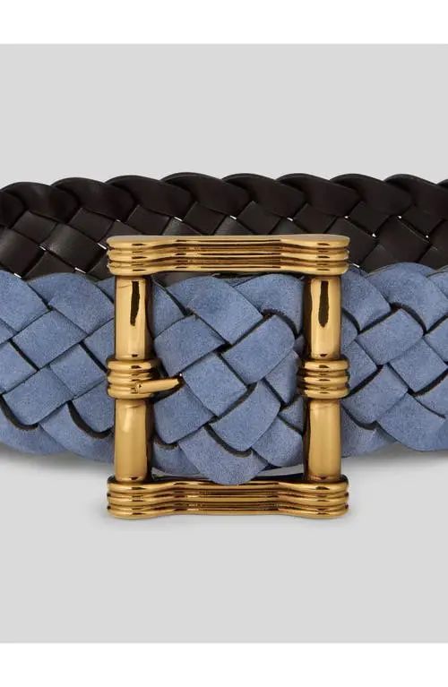 Etro Woven Reversible Suede Belt - Avio