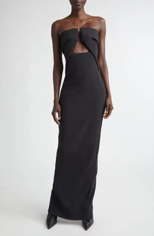 Rick Owens Prong Cutout Strapless Gown