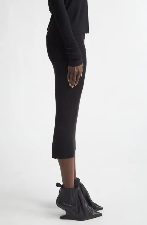 Rick Owens Ribbed Virgin Wool-blend Skirt