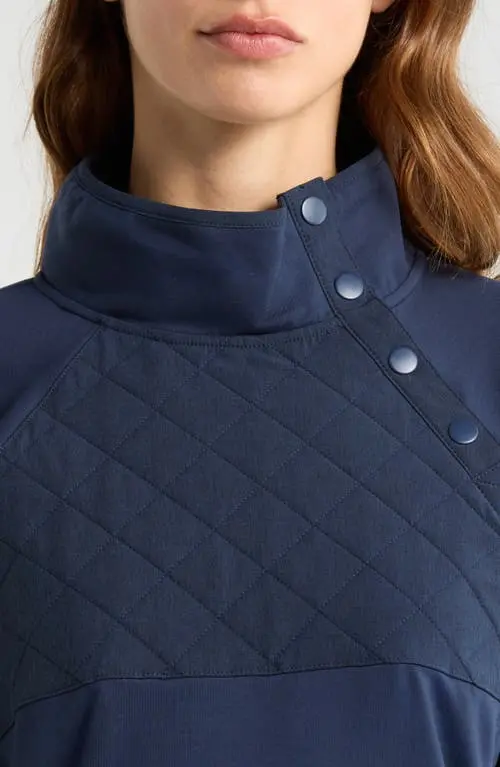SWANNIES Ellis Mixed Media Pullover - Navy