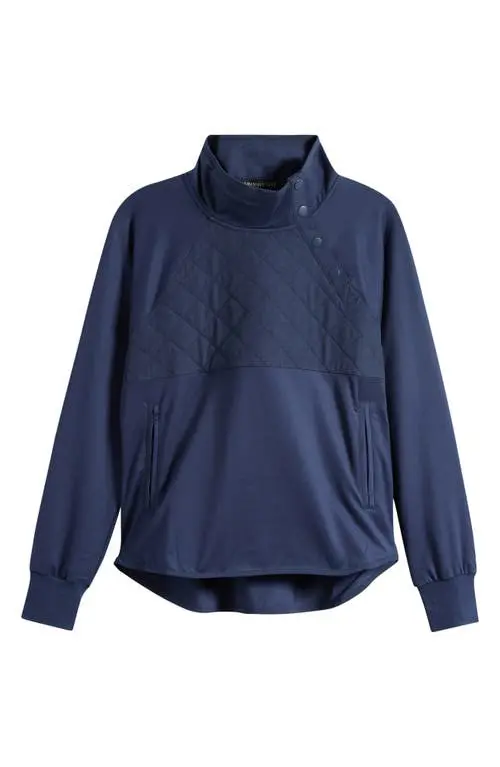 SWANNIES Ellis Mixed Media Pullover - Navy