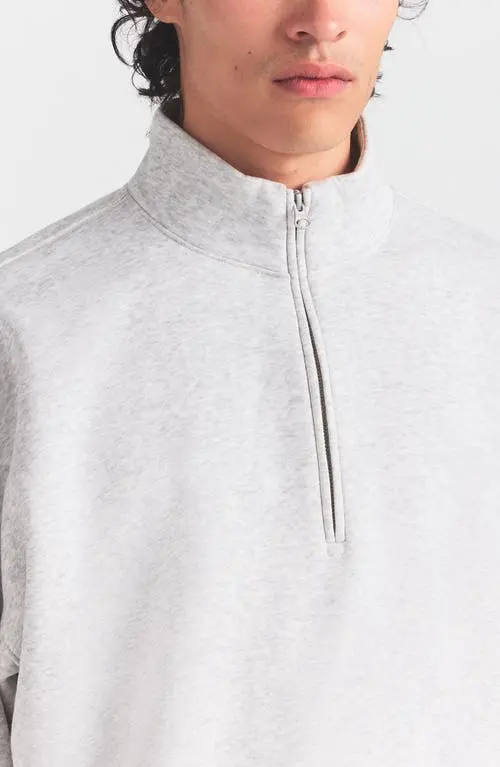 SKIMS Relaxed Half-zip Pullover - Light Heather Grey