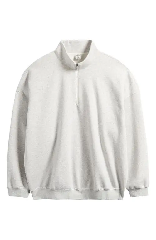 SKIMS Relaxed Half-zip Pullover - Light Heather Grey