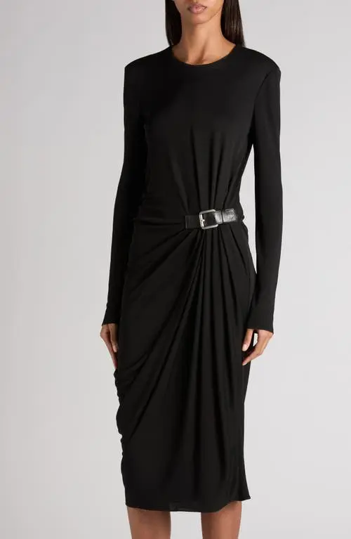 TOM FORD Gathered Waist Long Sleeve Jersey Dress
