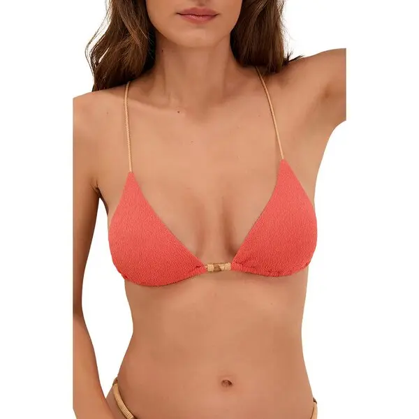 VIX PAULA HERMANNY Firenze April Crinkle T-back Bikini Top - Pink