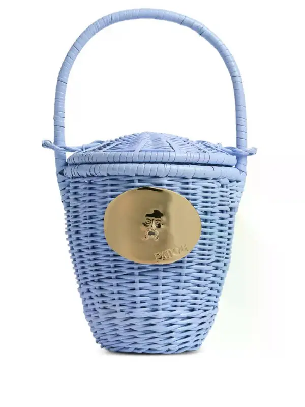 PATOU Wicker Bucket Bag - Blue