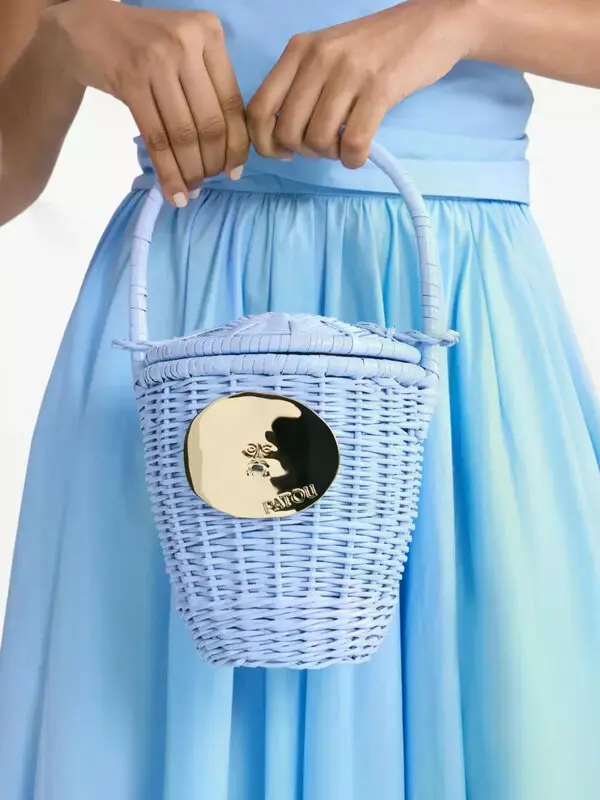 PATOU Wicker Bucket Bag - Blue
