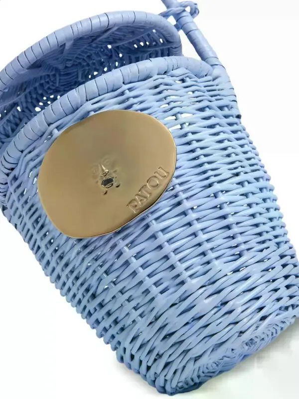 PATOU Wicker Bucket Bag - Blue