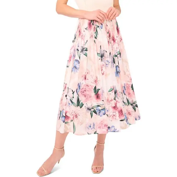 Ted Baker London Floral Pleated Midi Skirt