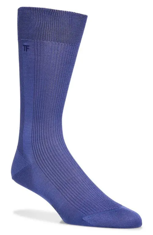 TOM FORD Ribbed Silk Crew Socks - Pervinca