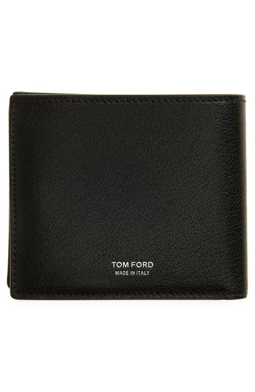 TOM FORD Elongated T-line Classic Bifold Goatskin Leather Wallet